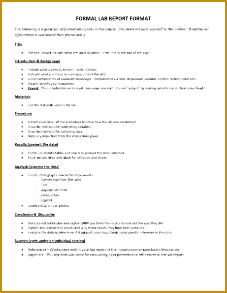7 formal Lab Report Template Chemistry | FabTemplatez