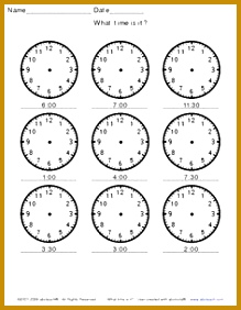 5 Blank Clock Worksheets | FabTemplatez