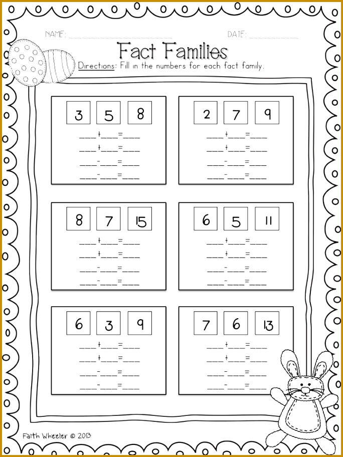 7 Fact Family Worksheets | FabTemplatez