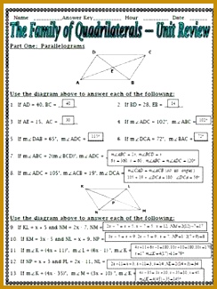 4 Properties Of Quadrilaterals Worksheet | FabTemplatez