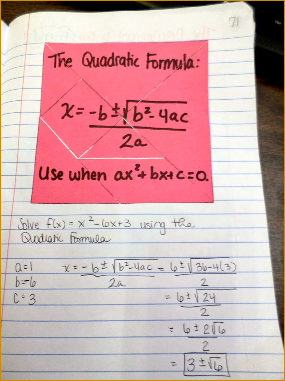 3 solving Quadratic Equations Using the Quadratic formula Worksheet ...