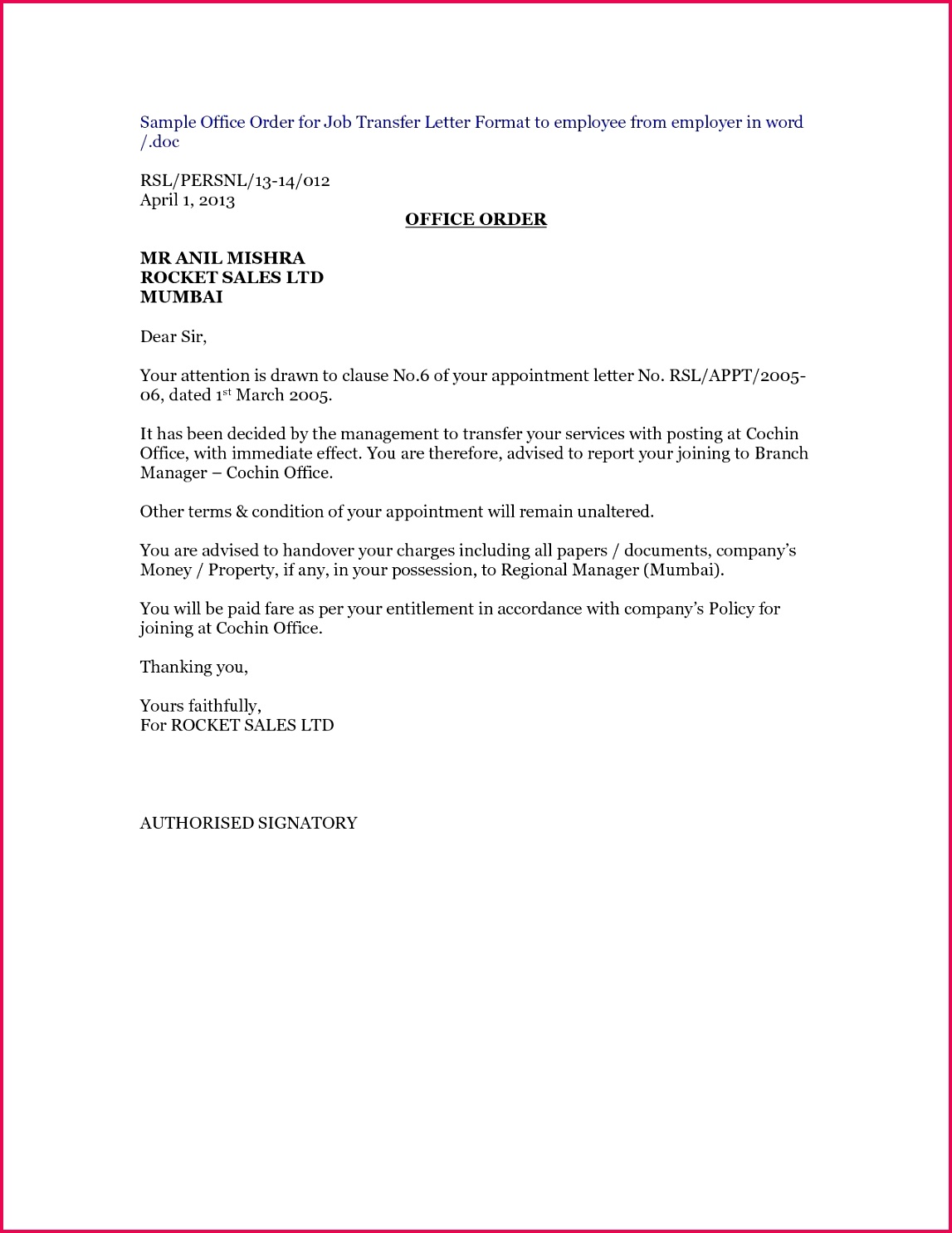 Reinstatement Letter Sample
