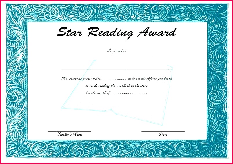 4 Reading Reward Certificate Templates 55773 | FabTemplatez