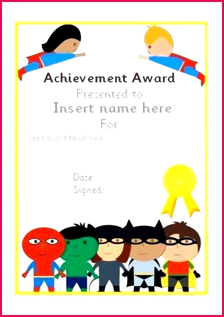 6 Superhero Certificate Template Printable 07852 | FabTemplatez