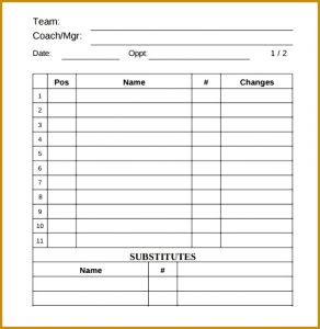 Blank Football Team Sheet Template 07237 Blank Roster Sheet] Printable ...