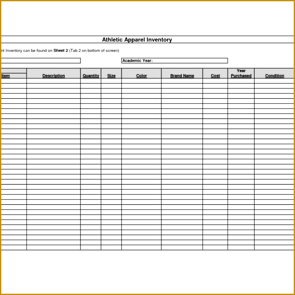 5 Blank Inventory Sheets | FabTemplatez