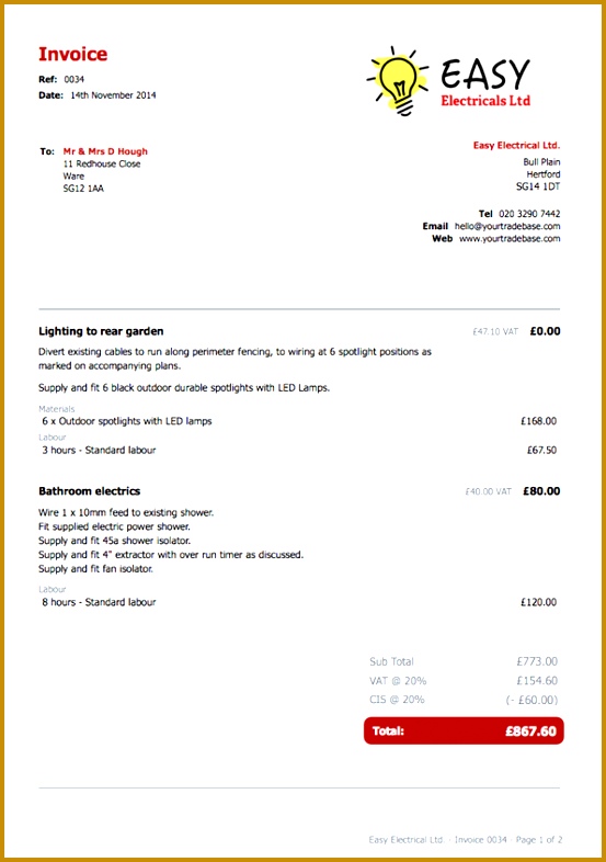 7 Electrical Work Quotation formats | FabTemplatez