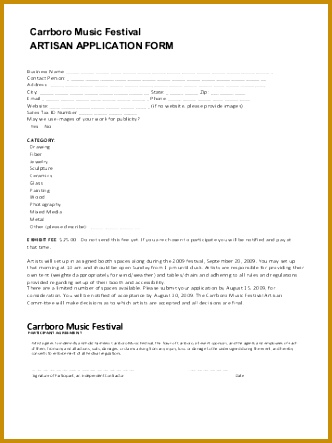 7 Festival Vendor Application Template | FabTemplatez