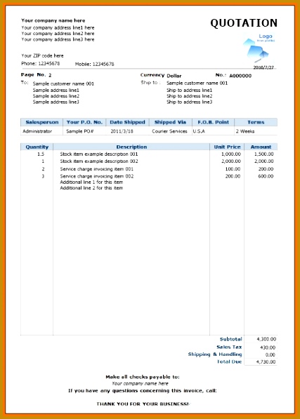 4 How to Make A Quotation Sample | FabTemplatez