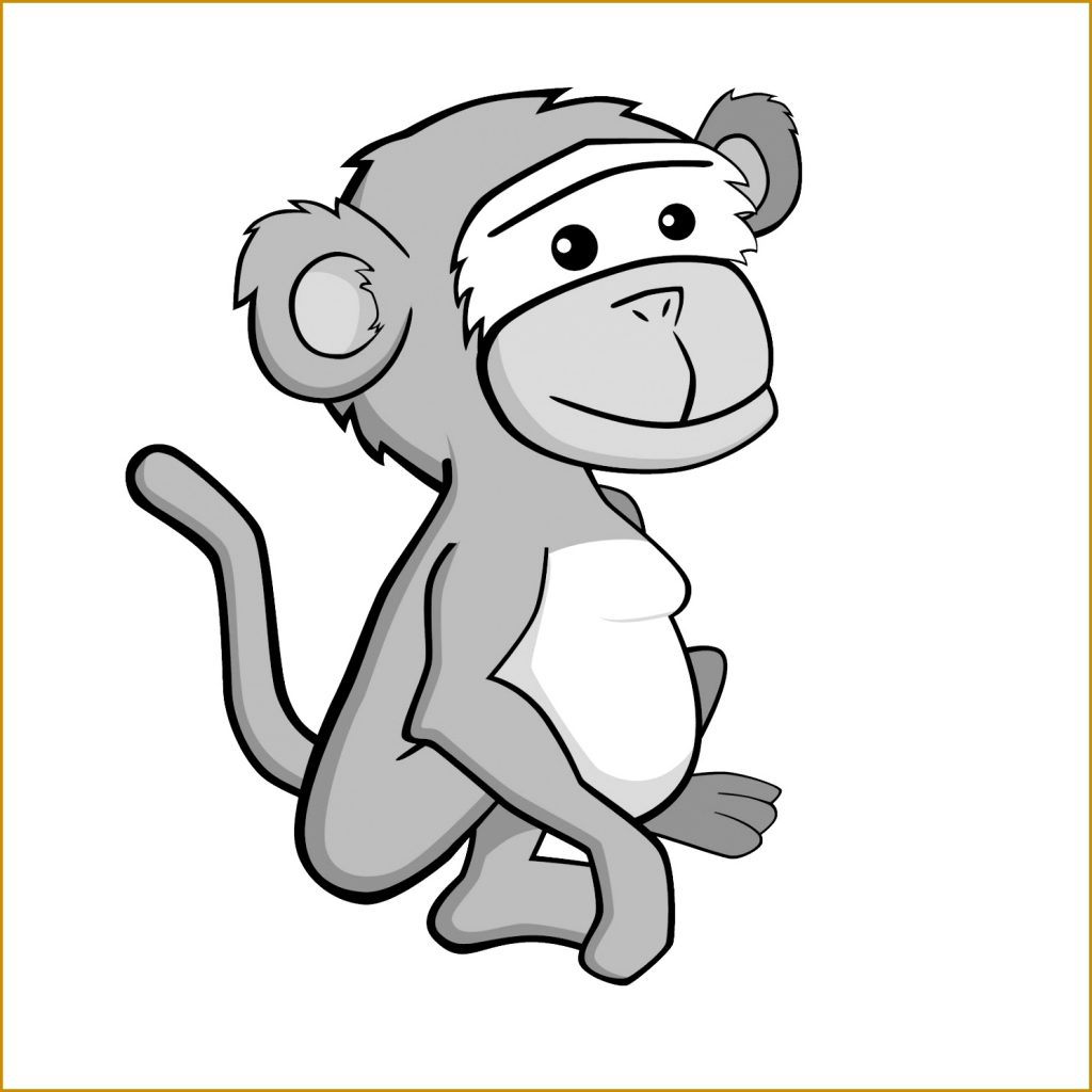 Outline Of A Monkey 27311 Best Monkey Outline Clipartion | FabTemplatez