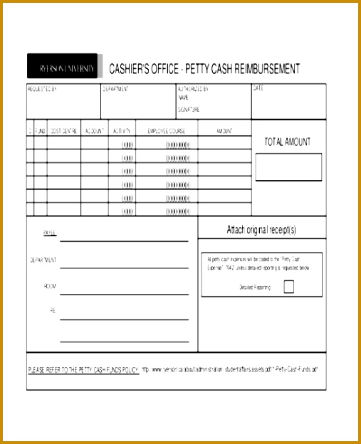 6 Petty Cash Reimbursement form Template | FabTemplatez