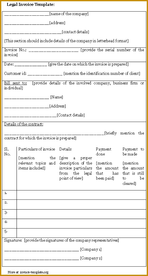 3 Sample Legal Bill | FabTemplatez