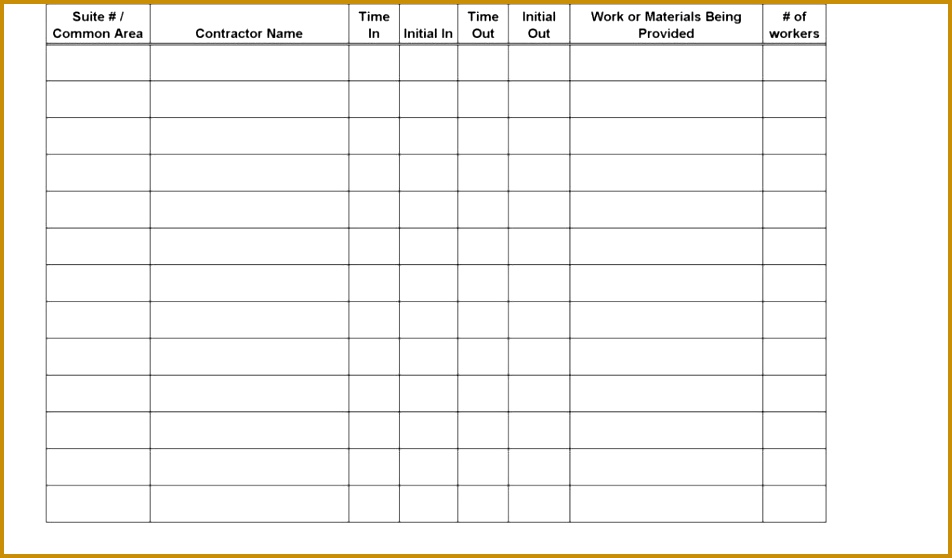 7 Sign In and Out Log Template | FabTemplatez