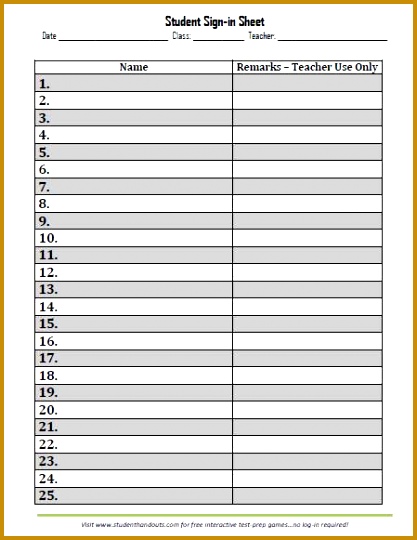 6 Sign the attendance Sheet | FabTemplatez