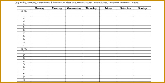 6 Time Management Sheets Template | FabTemplatez