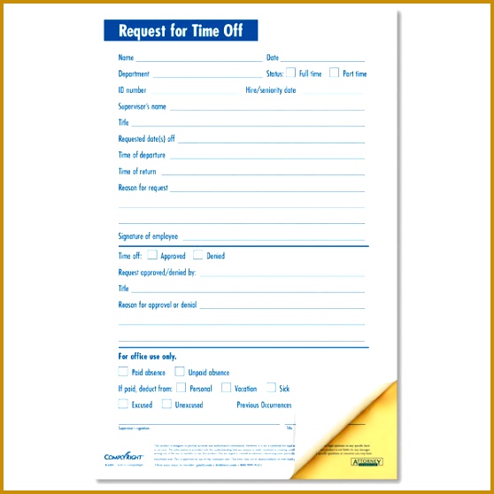 5 Emergency Time Off Request form Template | FabTemplatez