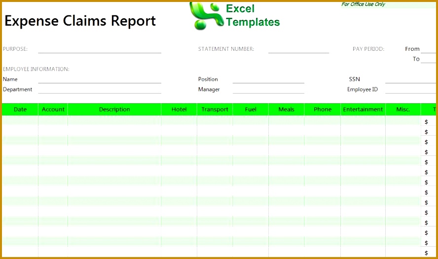 5 Expense form Excel | FabTemplatez
