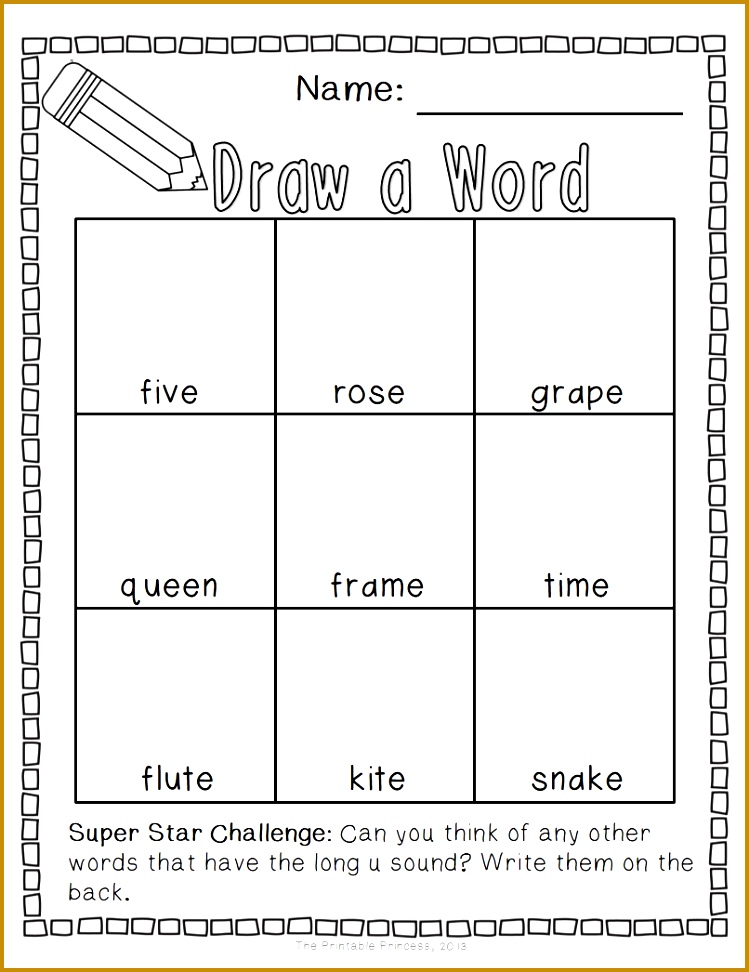6 Long U Worksheets | FabTemplatez