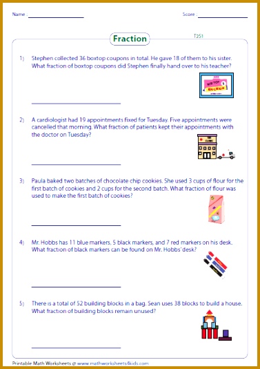 4 Multiplying Fractions Word Problems Worksheet | FabTemplatez