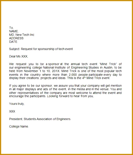 Visa Sponsorship Letter