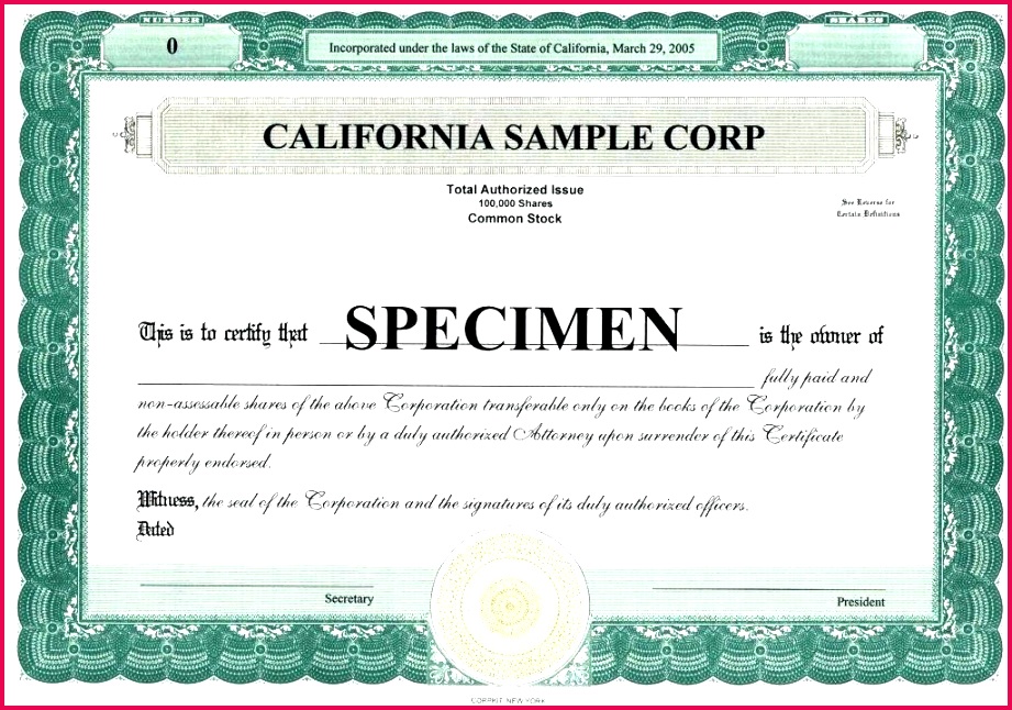 7 Common Shares Stock Certificate form 12374 | FabTemplatez