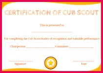5 Cub Scout Certificates Templates 57391 | FabTemplatez