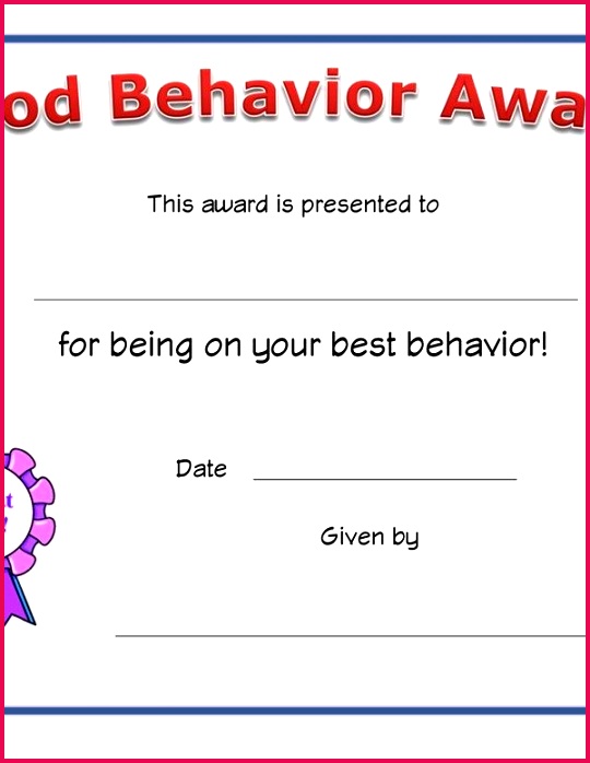 6 Good Behavior Certificate Templates 27281 | FabTemplatez