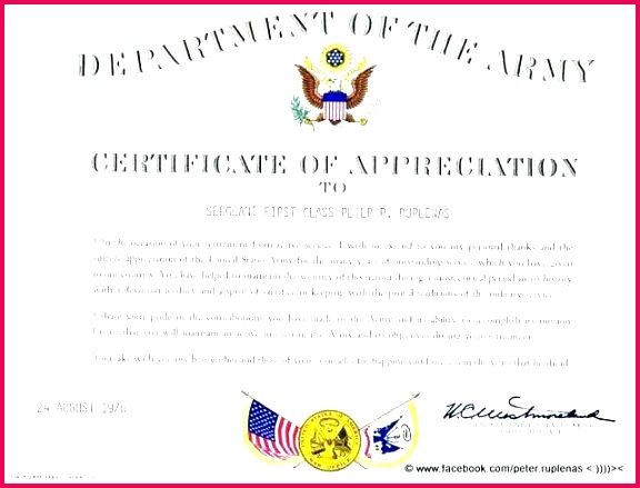 4 Military Certificate Of Appreciation Template 63725 | FabTemplatez