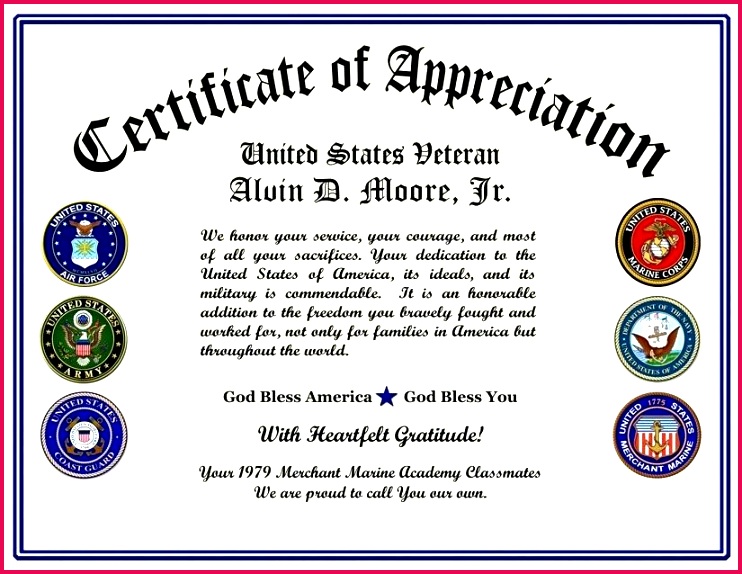 4 Military Volunteer Award Certificate Template 29685 | FabTemplatez